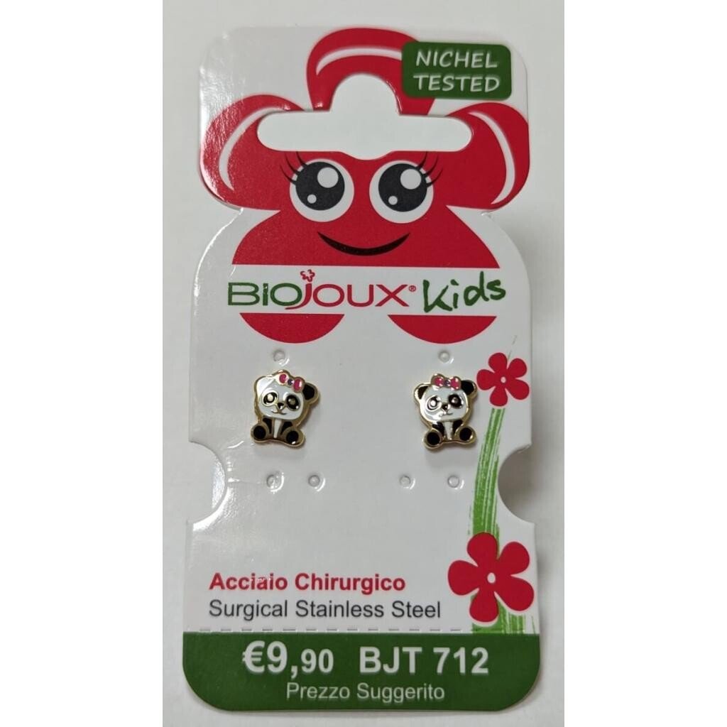 Biojoux Kids medicinski uhani zlat Baby Panda BJT712 - Lekarna Mačkovec