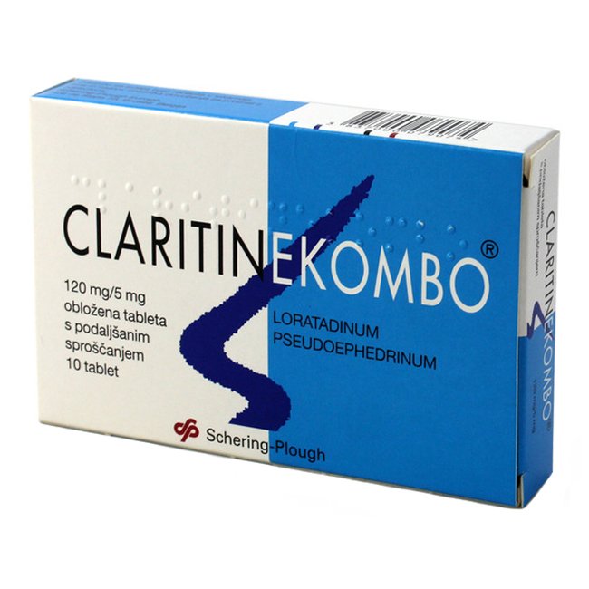 Claritine kombo 120 mg/5 mg tablete s podaljšanim sproščanjem, 10 ...