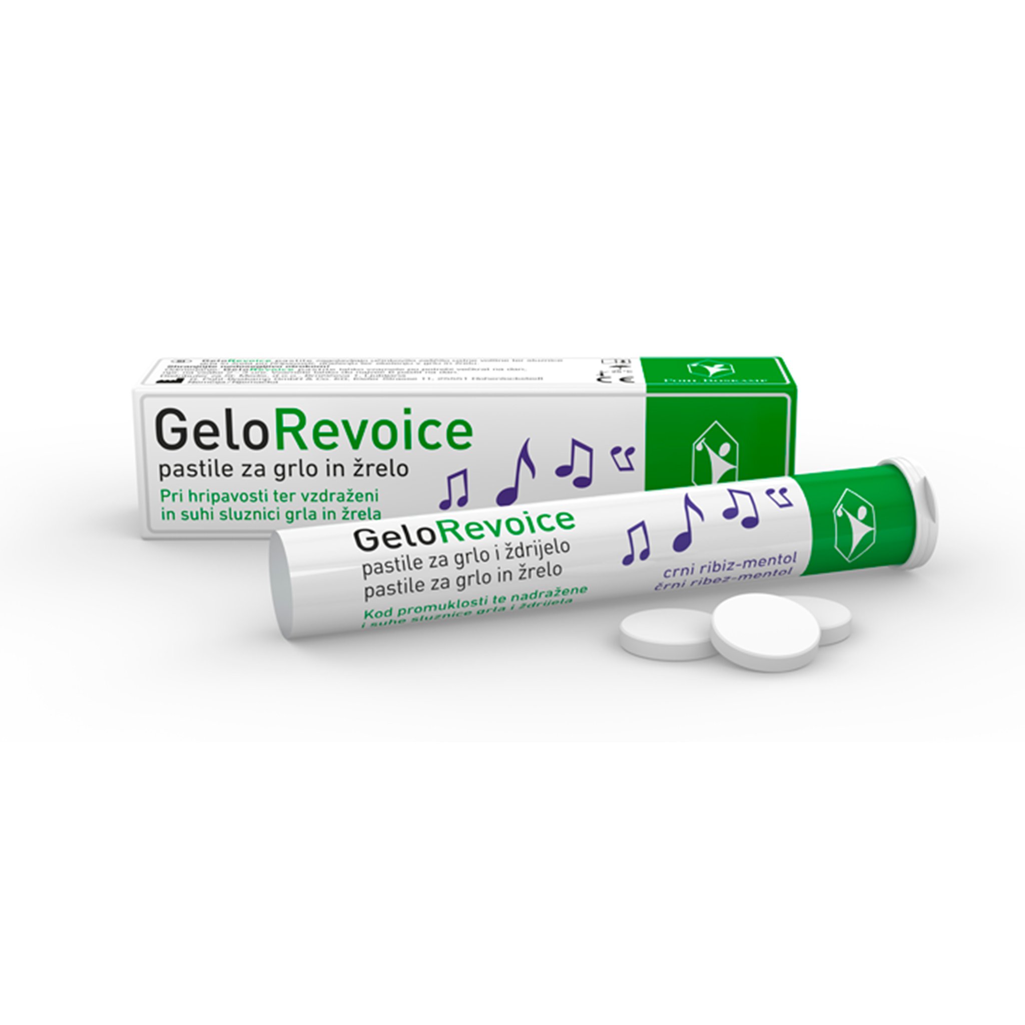 GeloRevoice pastile za grlo okus črnega ribeza in mentola, 20 pastil ...