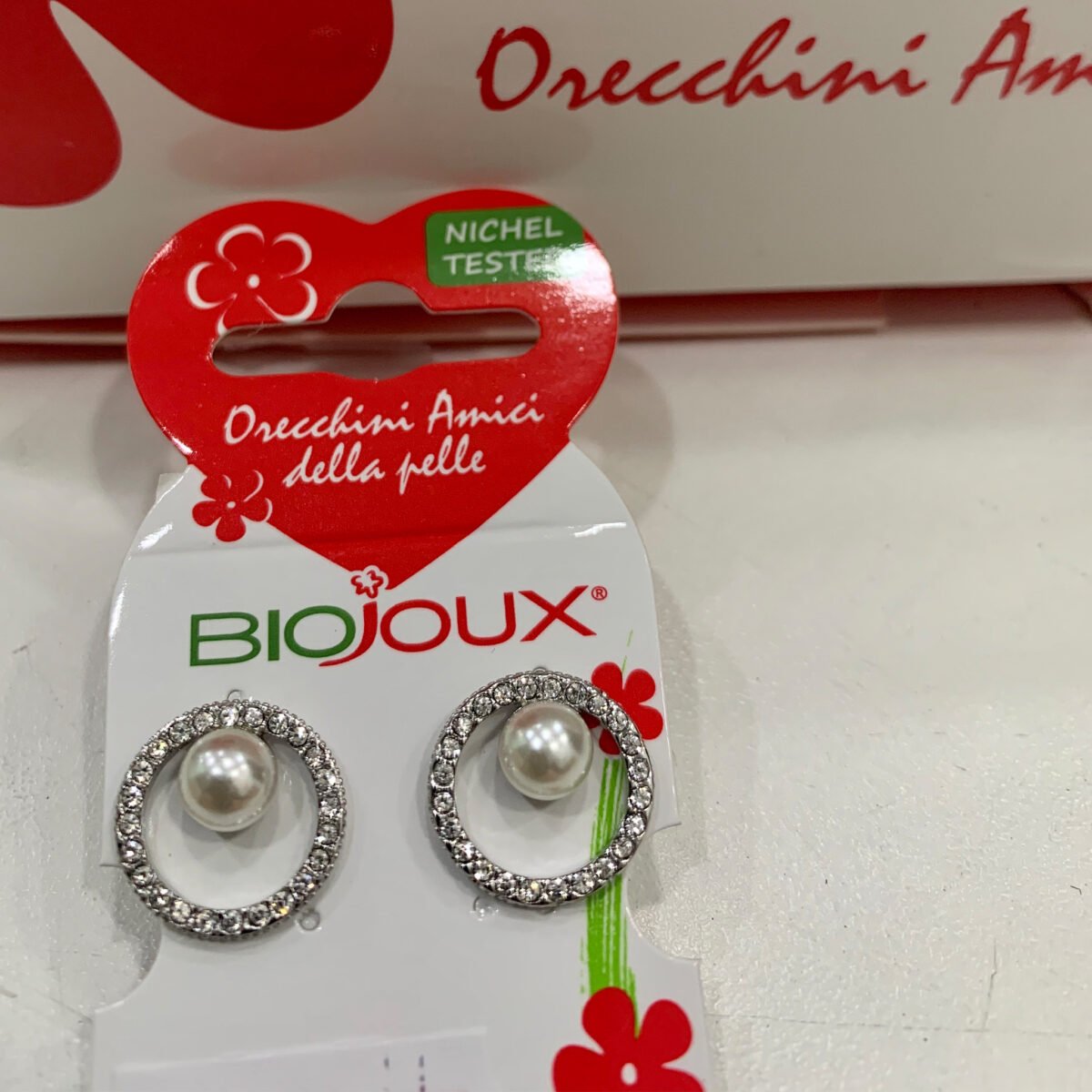 Biojoux medicinski uhani perla v krogu BJT985 - Lekarna Mačkovec