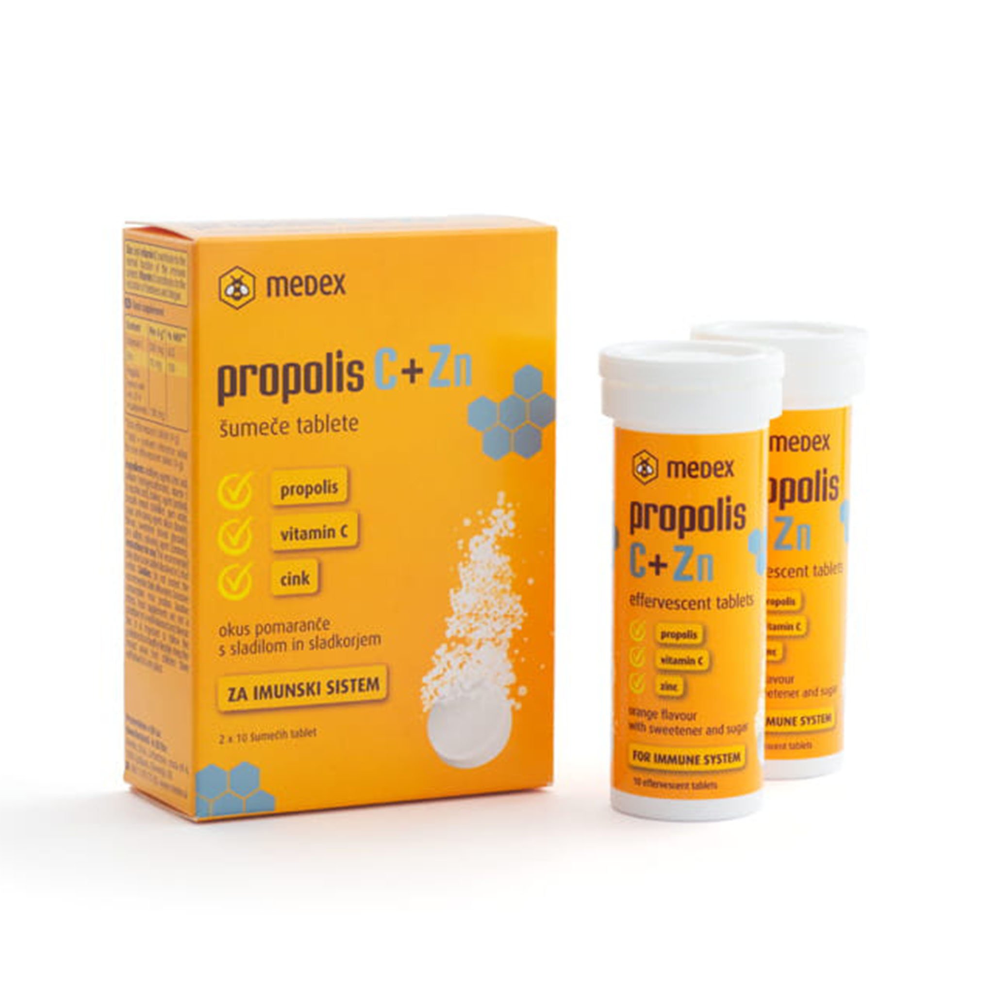 Medex Propolis C vitamin + Zn, 20 šumečih tablet - Lekarna Mačkovec