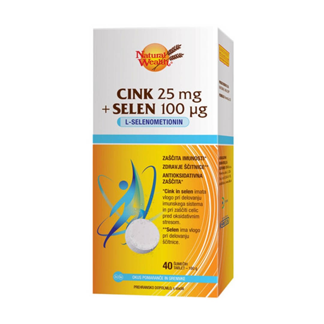 Natural Wealth cink 25 mg + selen 100 µg - Lekarna Mačkovec