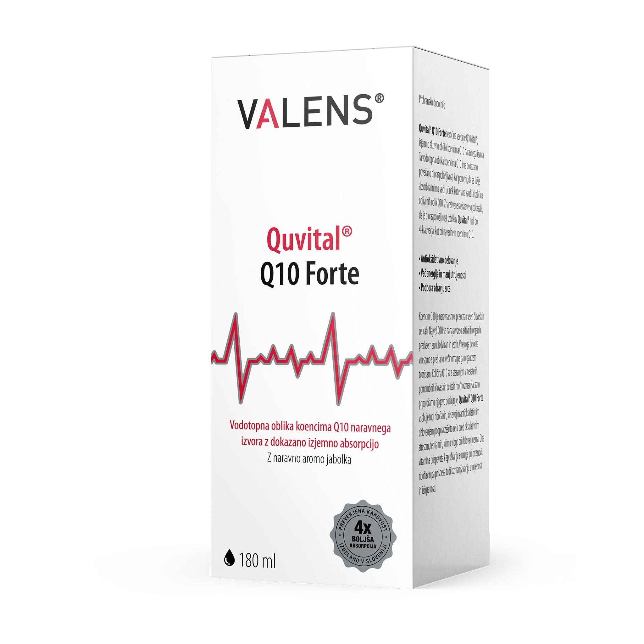 Valens Quvital Q10 Forte sirup, 180 ml - Lekarna Mačkovec - Novo mesto