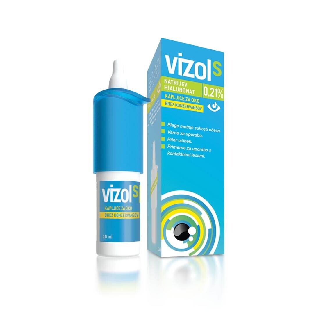 Vizol S 0,21% kapljice za blaženje lažjih težav s suhostjo oči, 10 ml ...